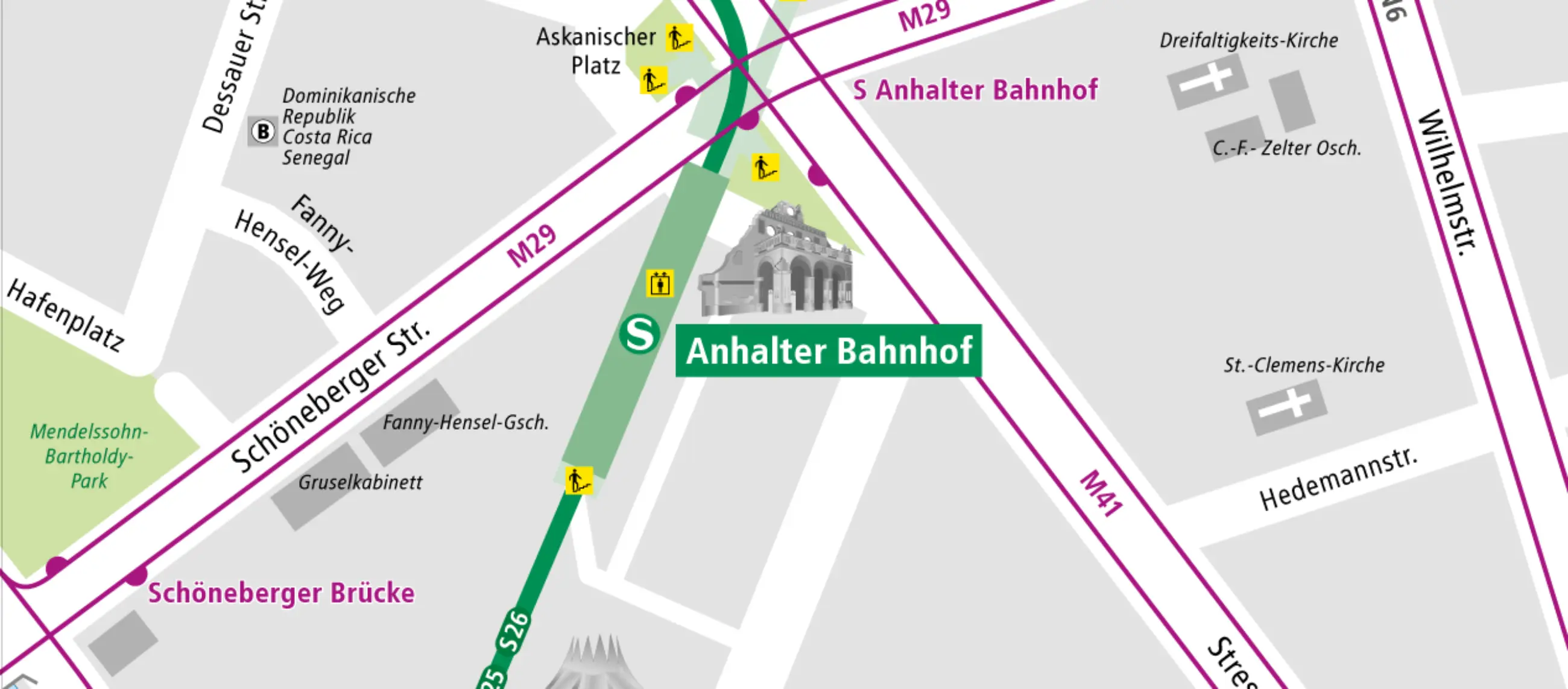 S Anhalter Bahnhof: Haltestelleninfo | BVG