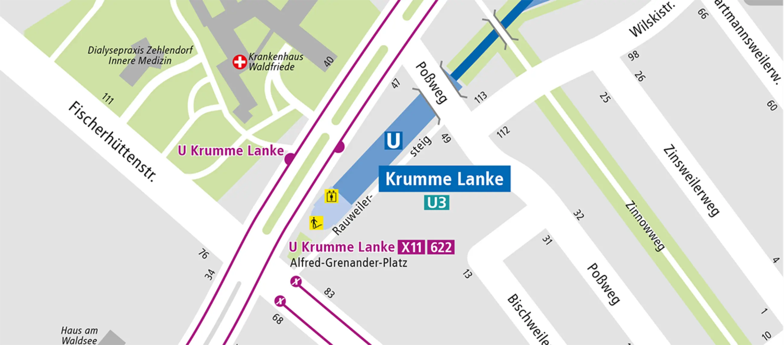 U Krumme Lanke: Haltestelleninfo | BVG