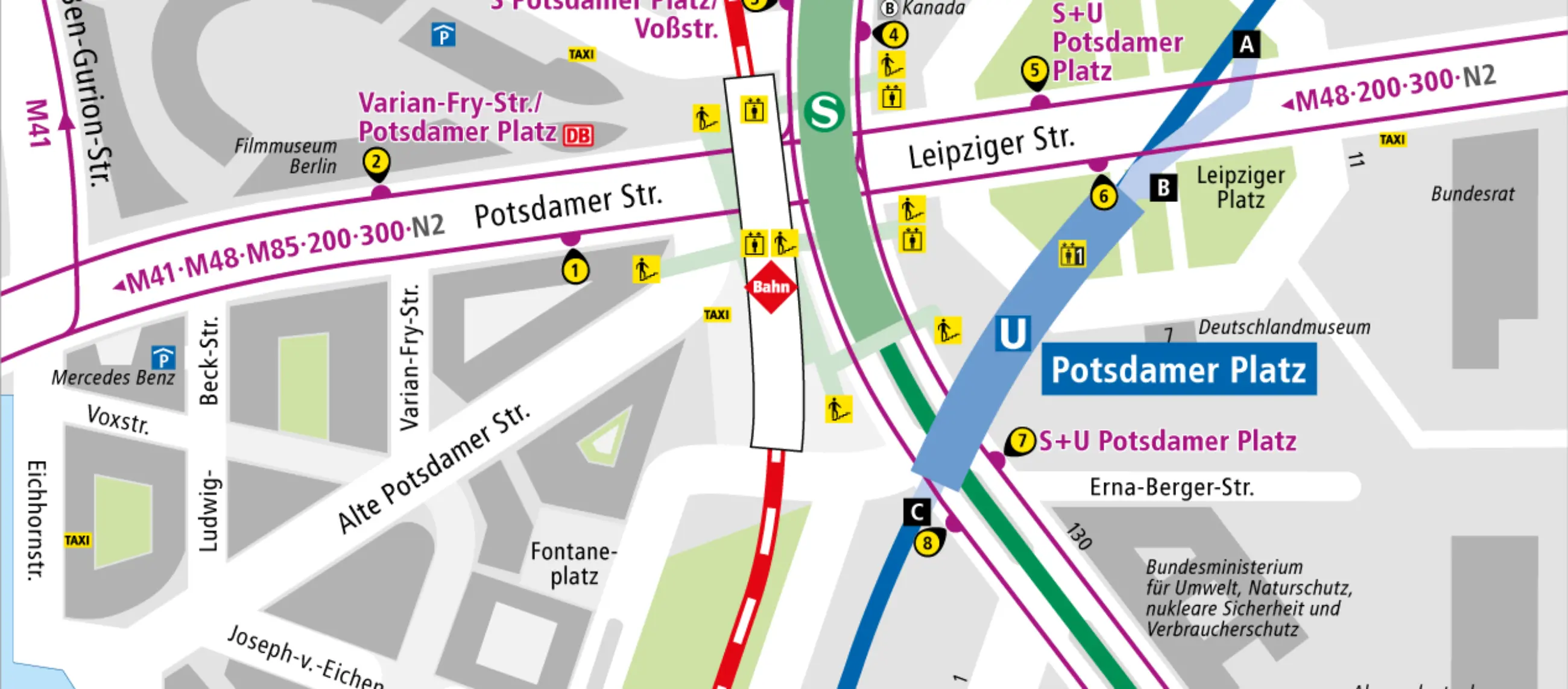 S+U Potsdamer Platz: Haltestelleninfo | BVG